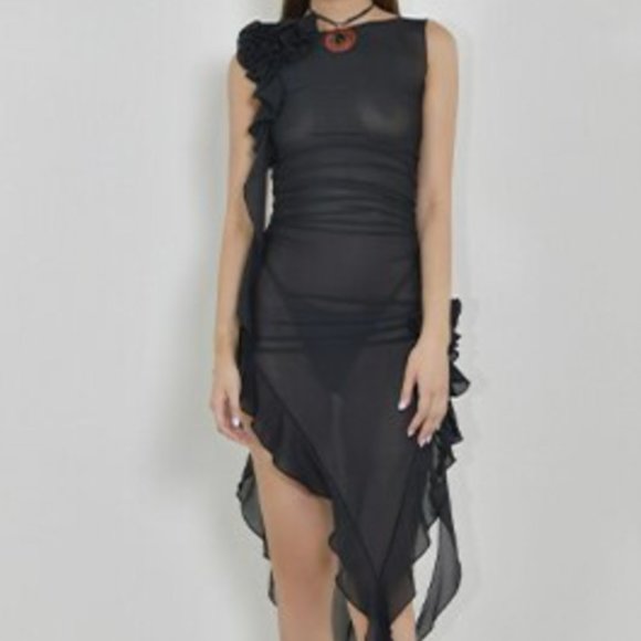 Dresses | Womens Sexy Seethrough Mesh Bodycon Dress With Irregular ...